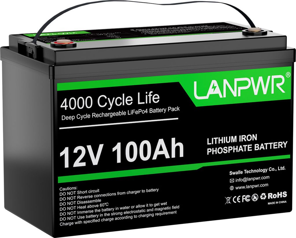 LANPWR 12V 100Ah LiFePO4 lithiová baterie, | Kaufland.cz