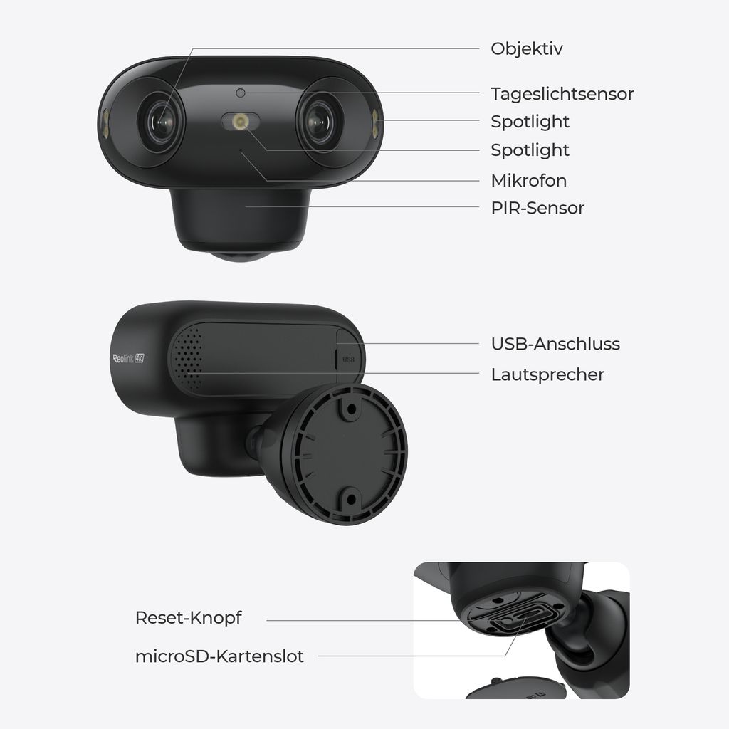 Reolink Argus 4 Pro+SP2, 4K 8MP 180° | Kaufland.de