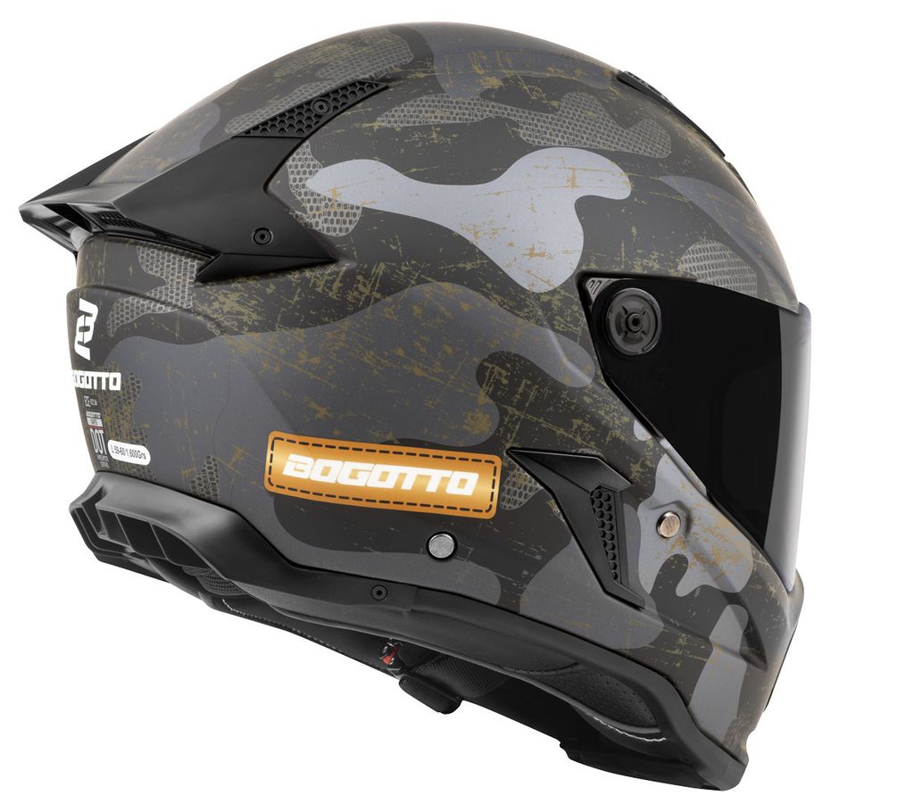 Bogotto Rapto Camo Helm, schwarz matt/grau, 2XL