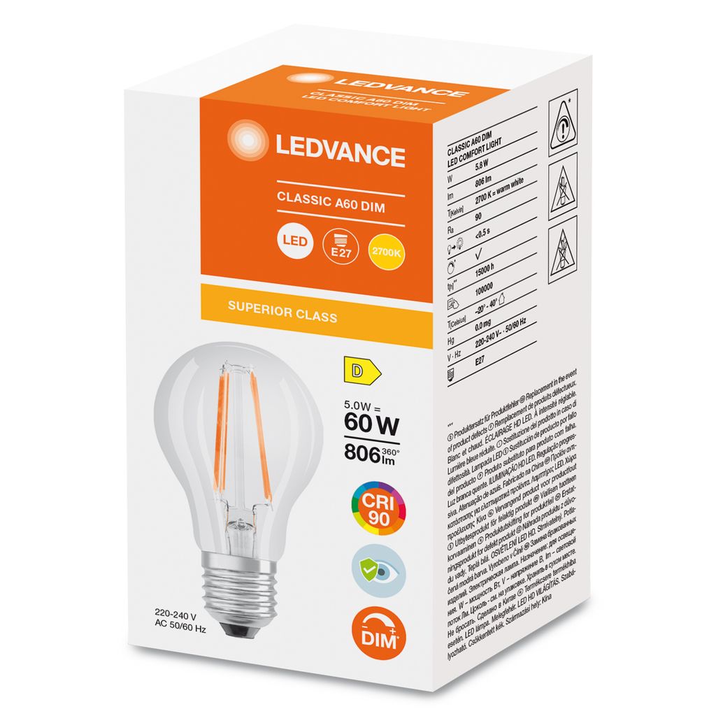 ¯arówka LED E27 A60 5,8W = 60W 806lm 2700K | Kaufland.pl