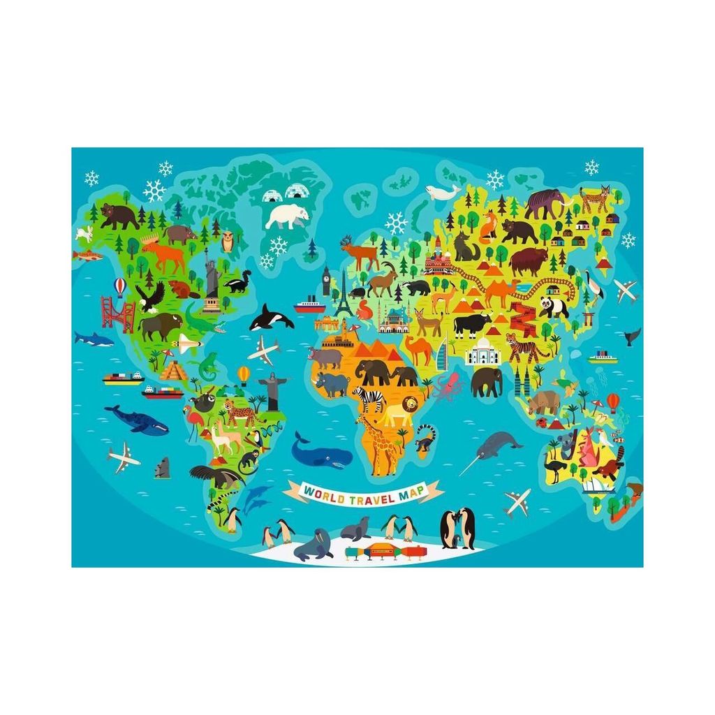 Ravensburger Puzzle Mapa sveta zvierat | Kaufland.sk