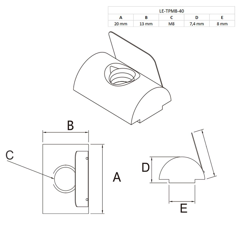 Nutenstein mit Federblech M8 Nut 8 für | Kaufland.de