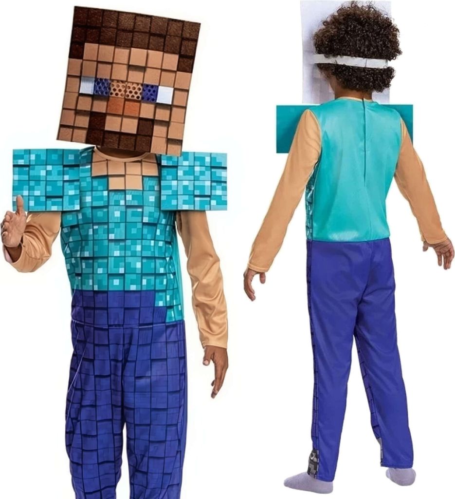 Minecraft Kostüm, Karnevalskostüm Steve 127-136 cm (7-8