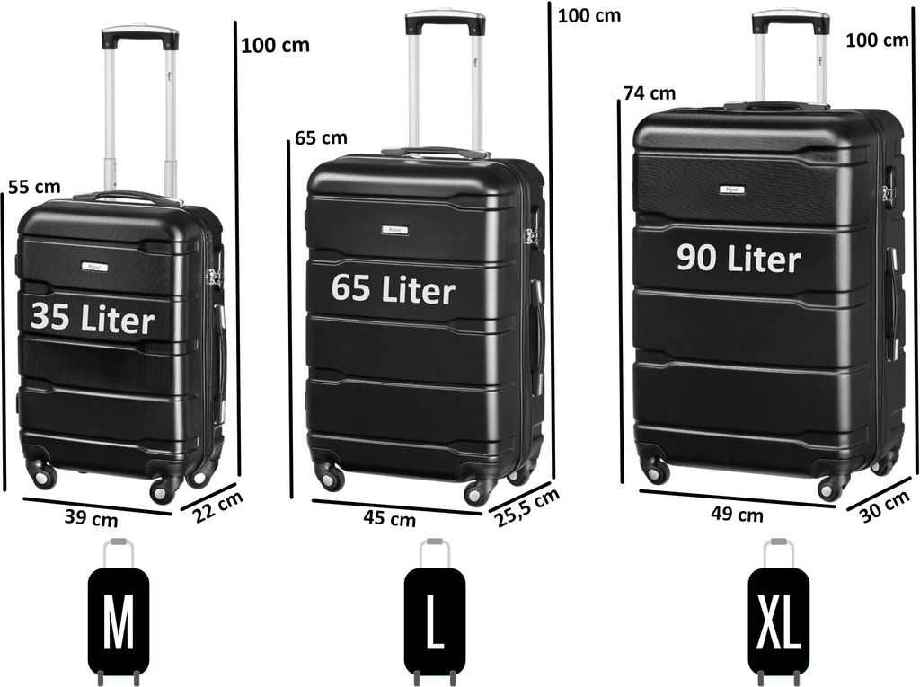 Zelsius Koffer Set 3 Stück, Schwarz, ABS | Kaufland.de