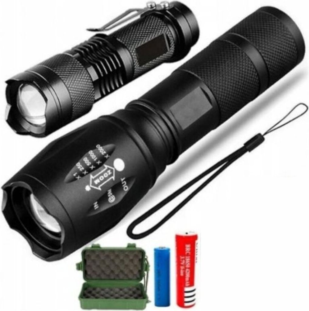 2x LED baterka CREE XM-L T6 a Q5 2x ZOOM Svítilny