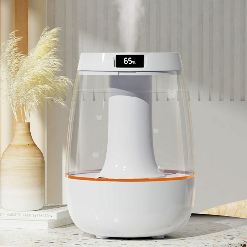 Luftbefeuchter Diffuser 3L Nachtlicht Hygrometer USB Weiß