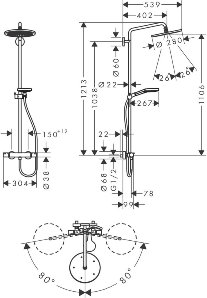 Hansgrohe Croma Select S - Sprchový set | Kaufland.cz