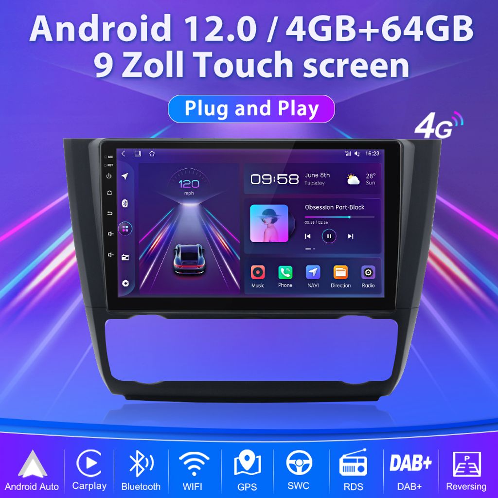 Carplay 9" 2+32G Andriod 12 autorádio pro BMW | Kaufland.cz