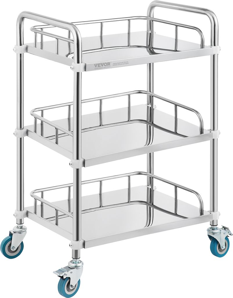 Chariot de laboratoire VEVOR, chariot en acier inoxydable