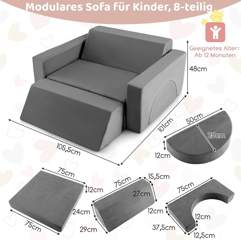 COSTWAY Modulares Kindersofa, Spielsofa, | Kaufland.de