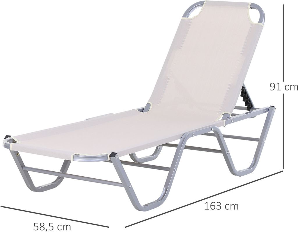 Outsunny Lehátko Beach Lounger 5-stupňové | Kaufland.cz