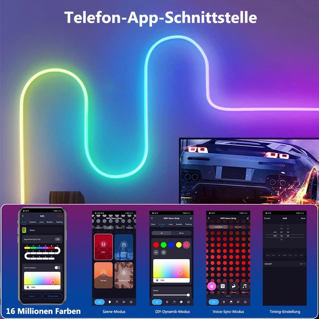 Neon LED Strip RGBIC Smart Silikon,5M Led | Kaufland.de