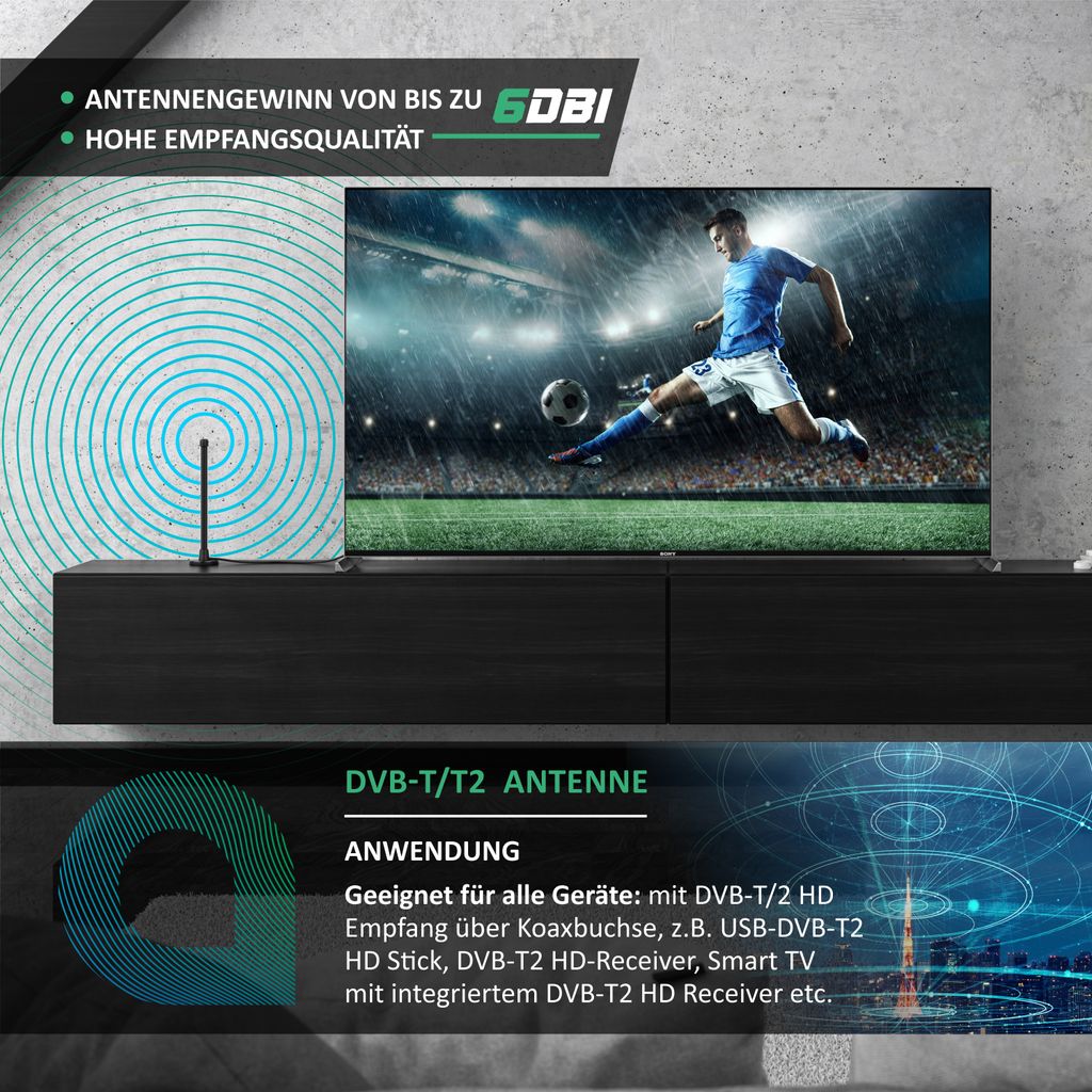 Digitálna prútová anténa DVB-T2 Aplic so | Kaufland.sk