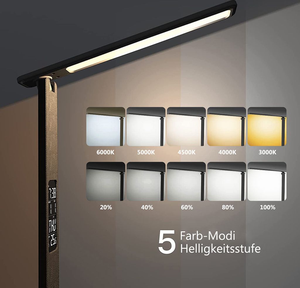 Černá stolní lampa LED s bezdrátovou | Kaufland.cz