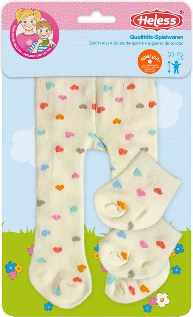 Heless Puppen-Strumpfhose mit Söckchen ''Herz Konfetti'',