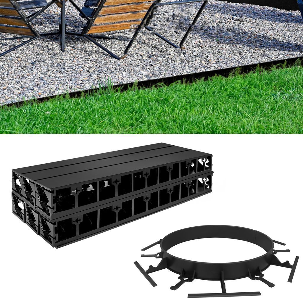 UISEBRT Pružné obruby na trávnik 36 kusov + 150 klincov