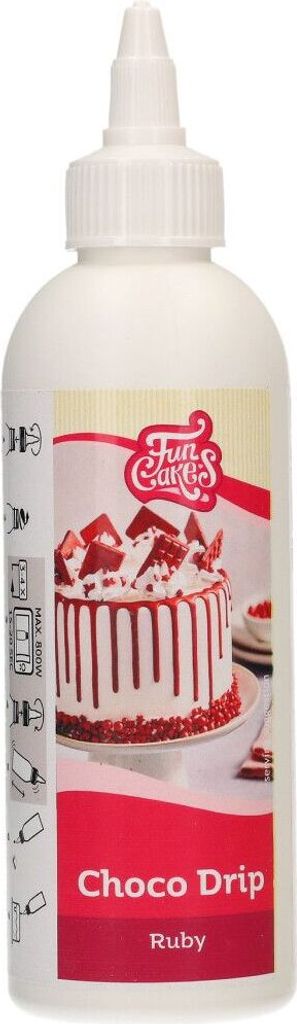 FunCakes Choco Drip Ruby 180g Essbare Kuchendekorationen