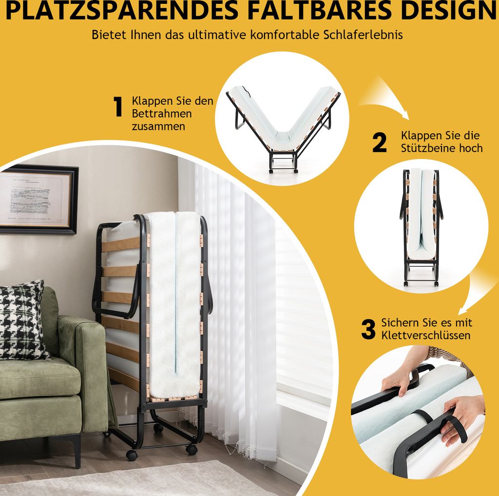 Skládací postel pro hosty COSTWAY 80x200 cm, | Kaufland.cz