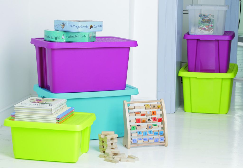 Úložný box ESSENTIALS 45l s vekom modrý | Kaufland.sk