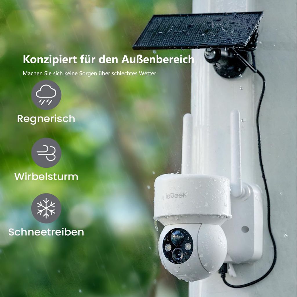 ieGeek Solar-WLAN-Überwachungskamera für den | Kaufland.de