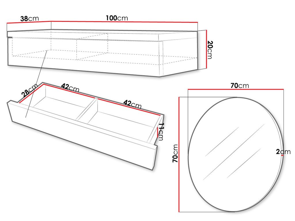 Toaletka SANCO - biela / lesklá biela + | Kaufland.sk