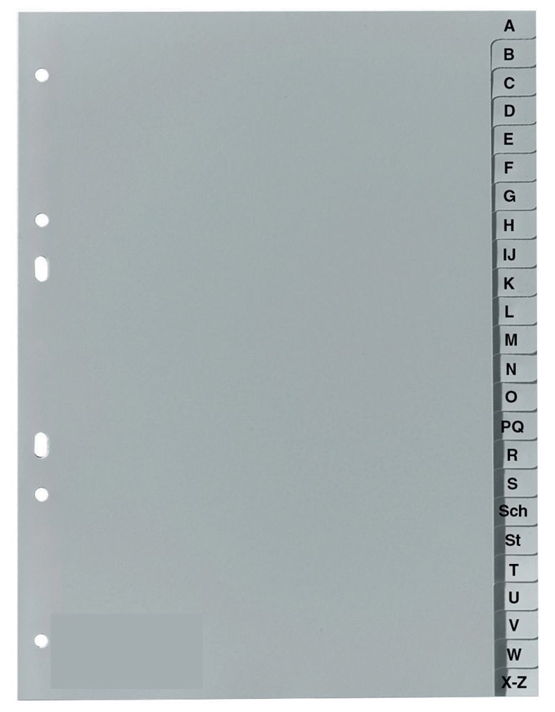 EXACOMPTA Kunststoff-Register A-Z DIN A5 24-teilig grau