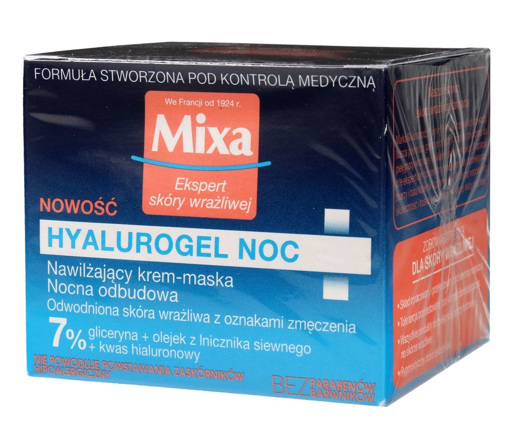Mixa Hyalurogel Night Night Mask Hydratačný nočný