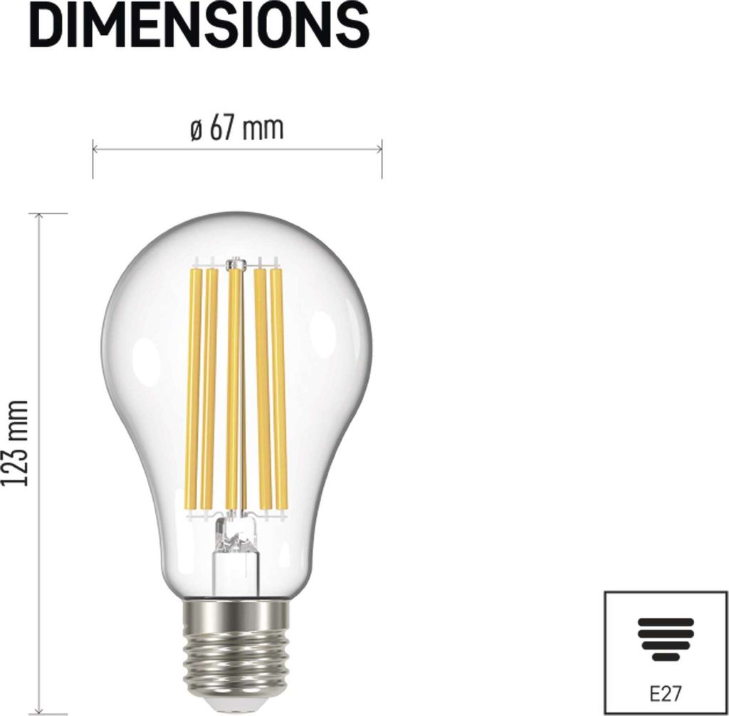 EMOS LED žiarovka Filament A67 / E27 / 17 W | Kaufland.sk