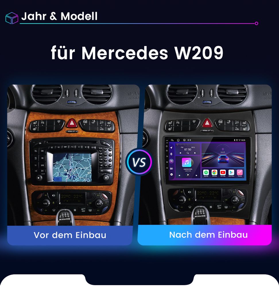 Awesafe 9 autorádio 6+128GB pro W209 Mercedes | Kaufland.cz