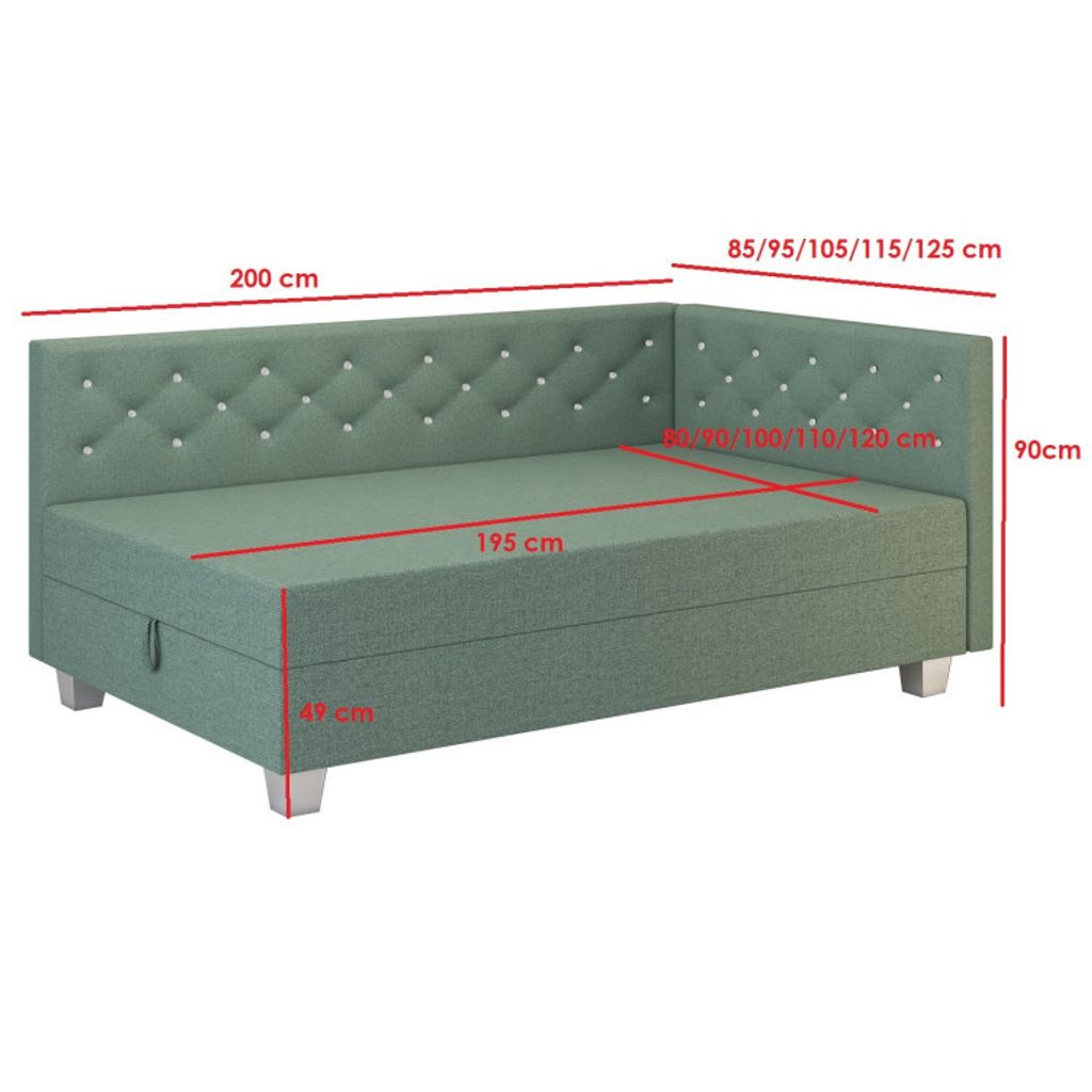 Jednolůžková postel 90x195 FREDERIKA PLUS 1 - | Kaufland.cz