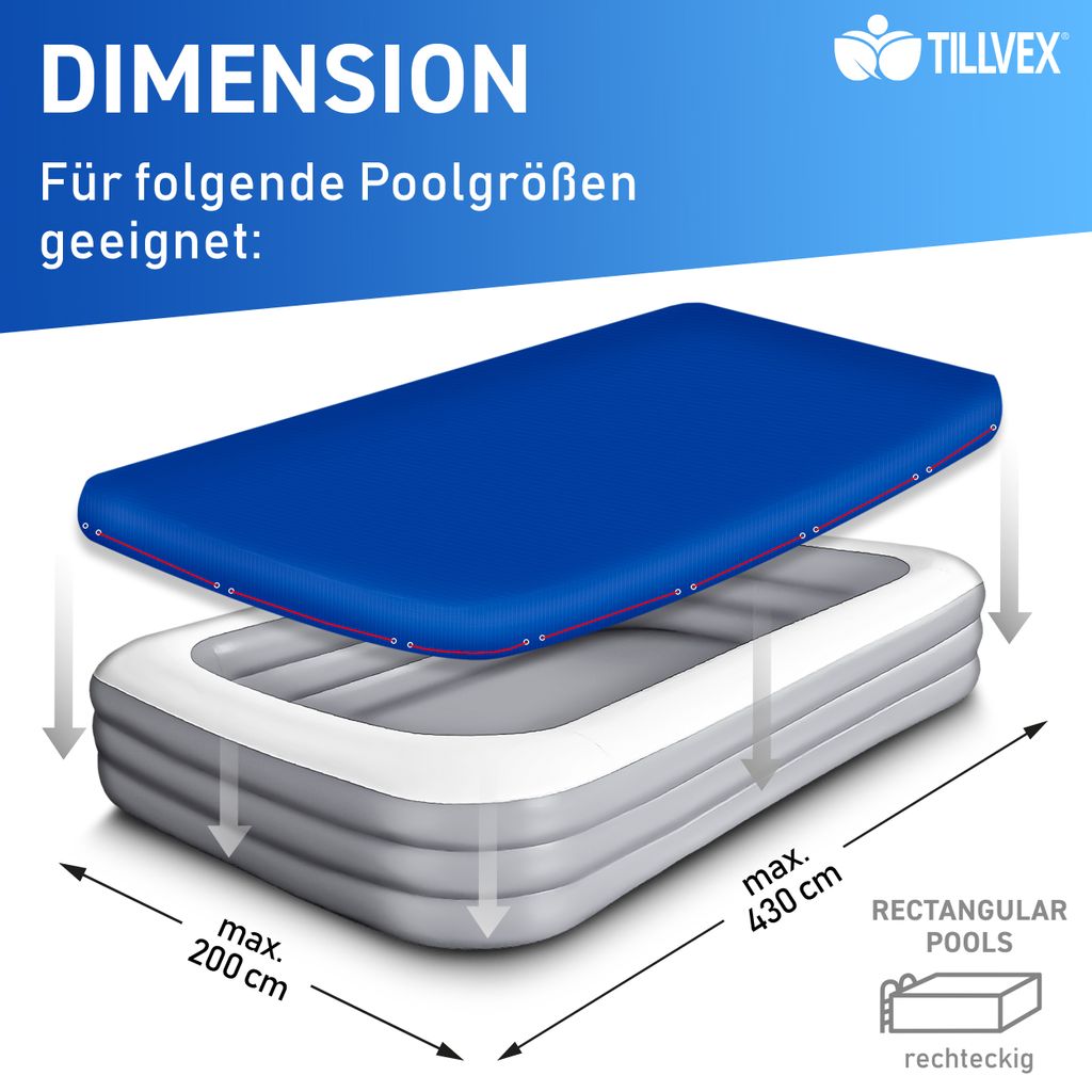 tillvex Pool Abdeckplane 450 x 220 cm Oval | | Kaufland.de