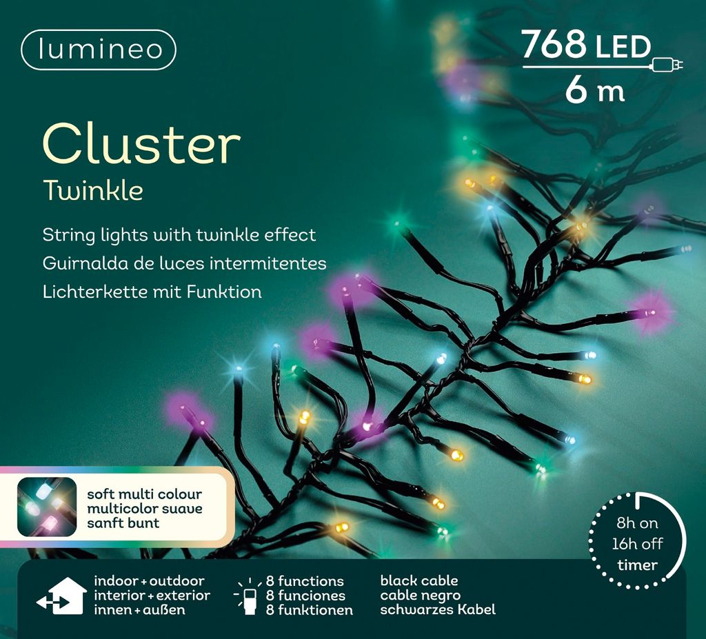 Lumineo LED Lichterkette Cluster Twinkle Bunt | Kaufland.de