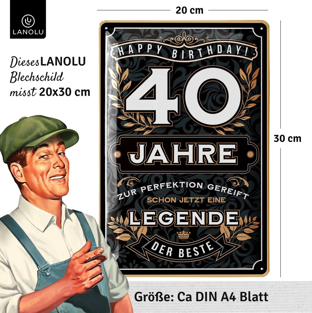Blechschild Schild 40 Geburtstag - Schild 40 | Kaufland.de