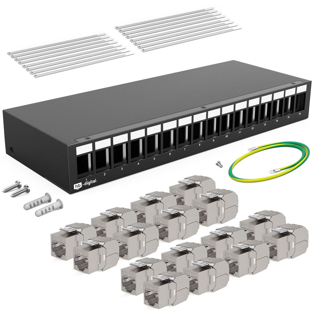 hb-digital Patchpanel 16 Port mit 16 x | Kaufland.de