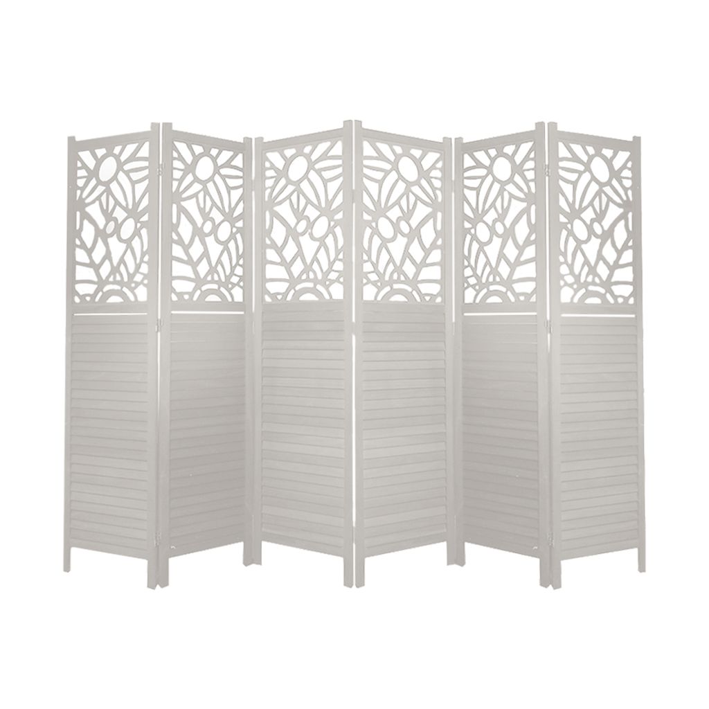 LW Collection Paravent 6 Panel Weiß Holz | Kaufland.de