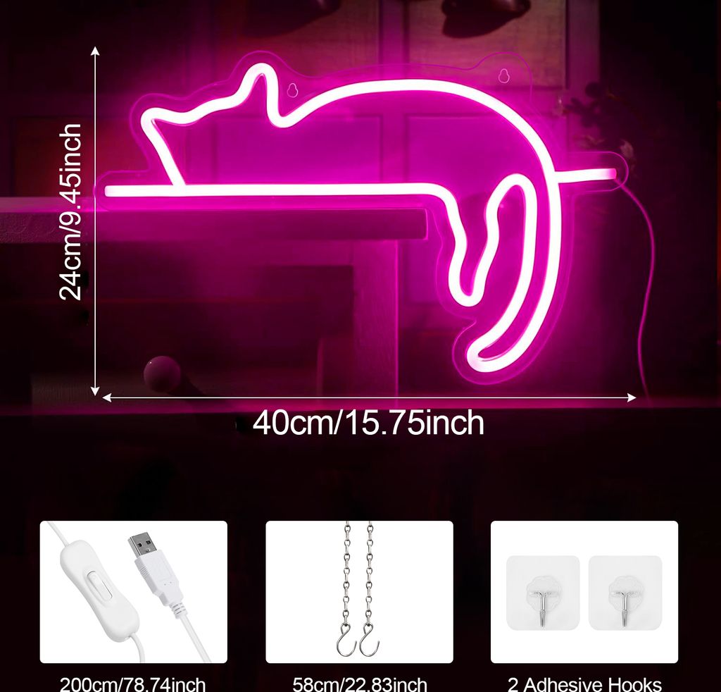 Katze Zimmer Deko, Neon Wandleuchte Led Wand | Kaufland.de