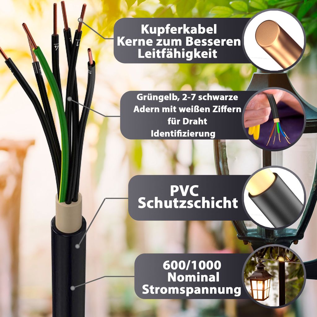 30m podzemní napájecí kabel NYY-JZ 7X2,5 mm² | Kaufland.cz