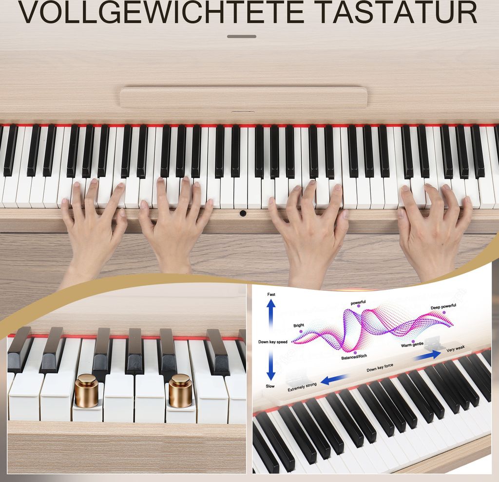 Elektrické piano FCH 88 kláves s váhou, | Kaufland.cz