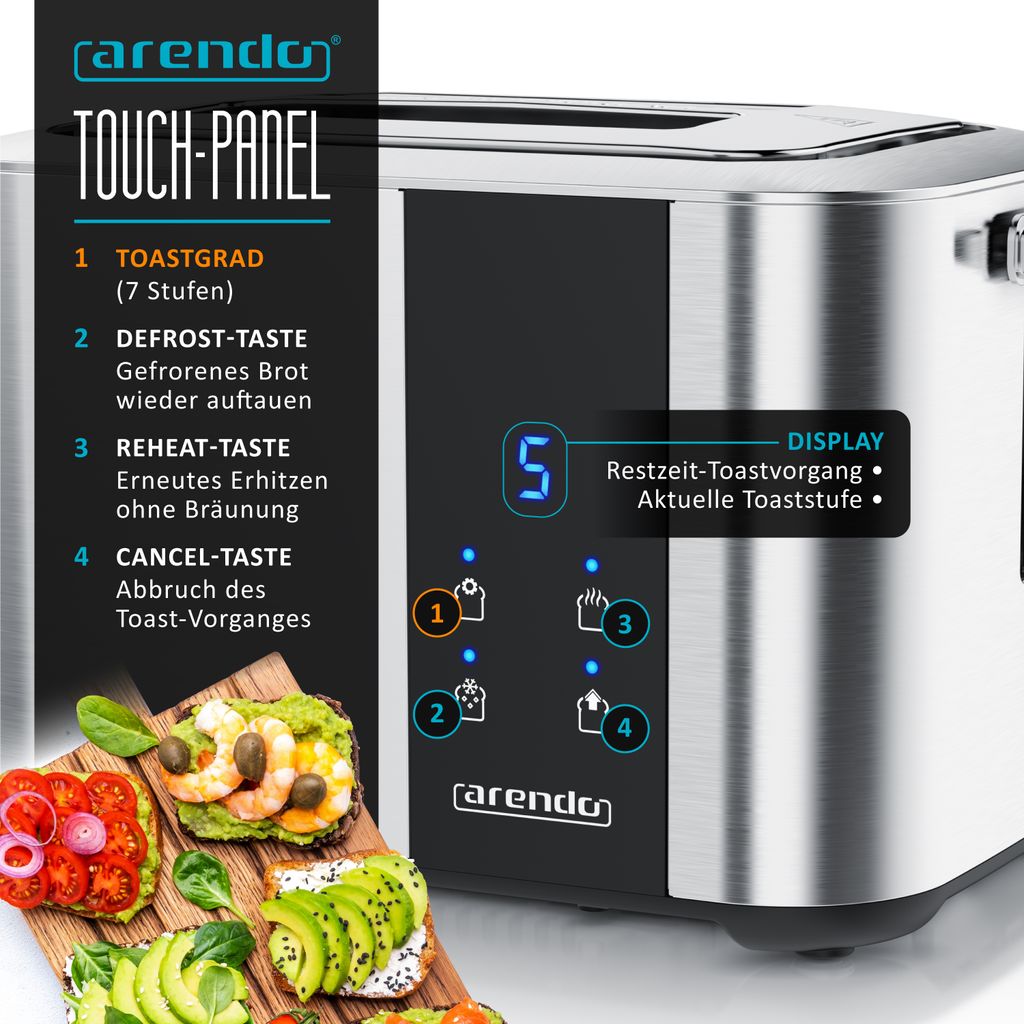 Arendo Toaster 2 Scheiben, Langschlitz, | Kaufland.de
