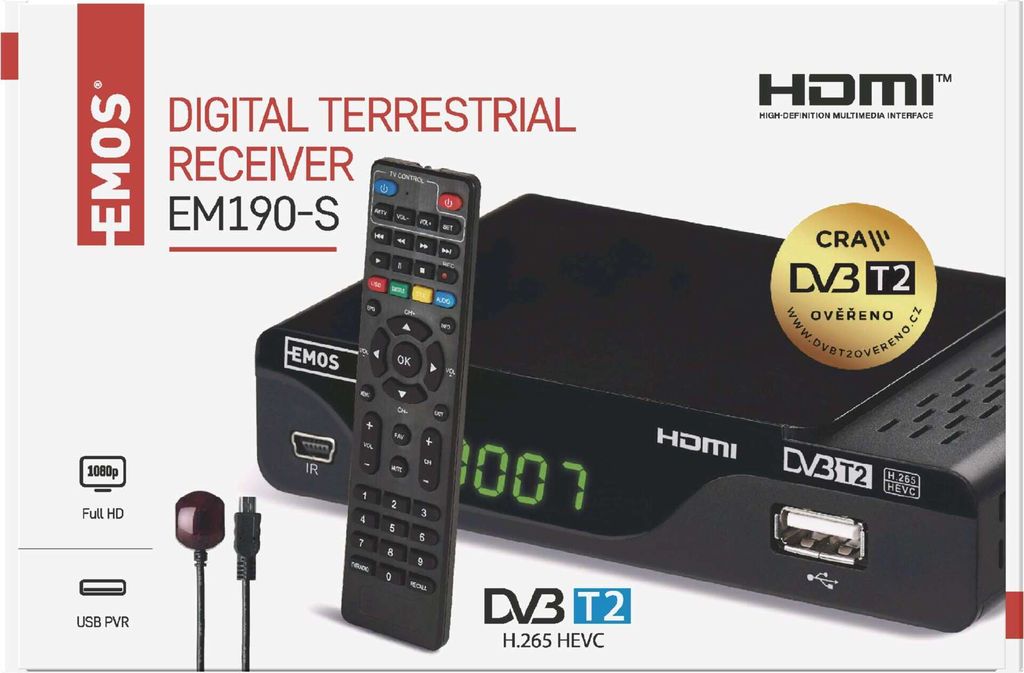 EMOS Set-top box EM190-S HD HEVC H265 | Kaufland.cz