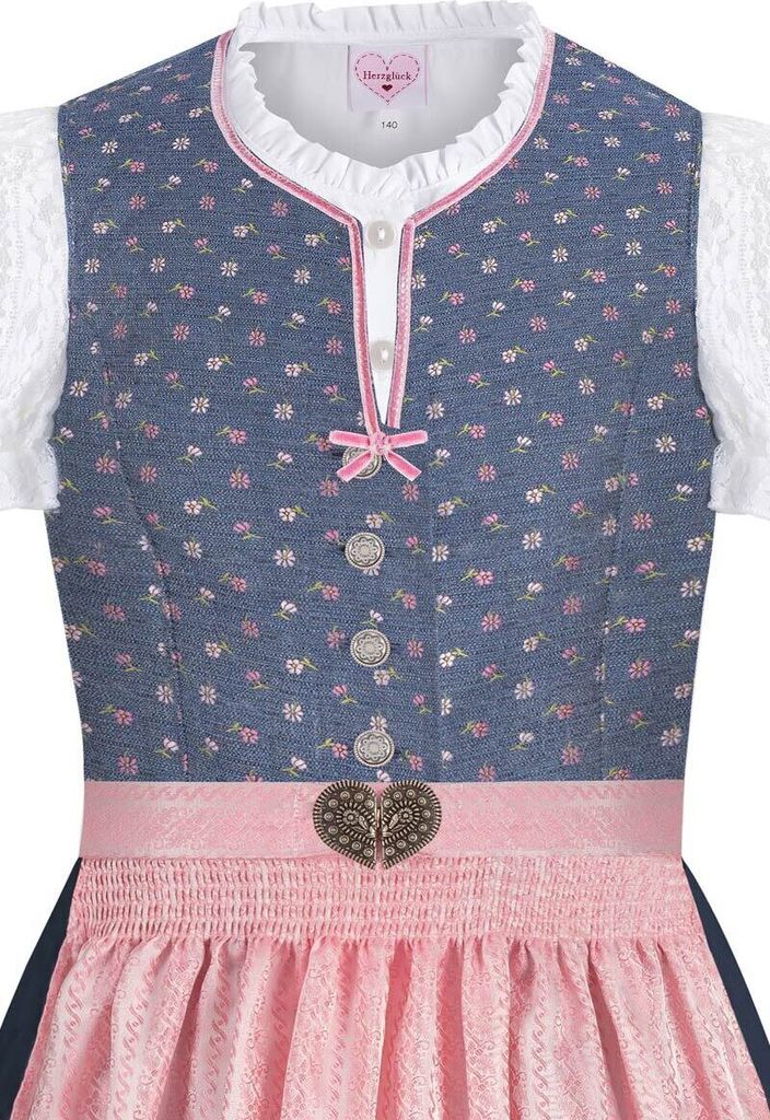 Herzglück Kinder Dirndl blau altrosa Heidi | Kaufland.de