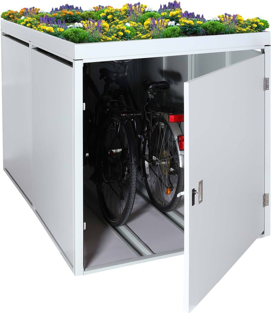 2er-Fahrradgarage mit Pflanzkasten MCW-L56b, Fahrradbox,