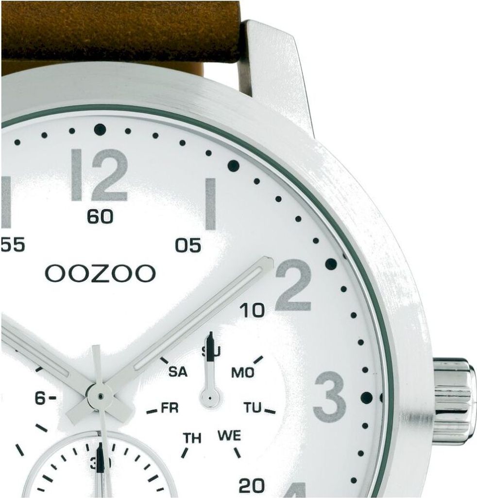 Oozoo pánské hodinky Chrono Look s koženým | Kaufland.cz