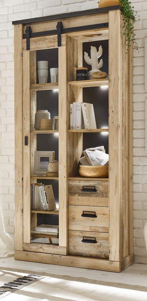 Wohnwand "Stove" in Used Wood anthrazit | Kaufland.de