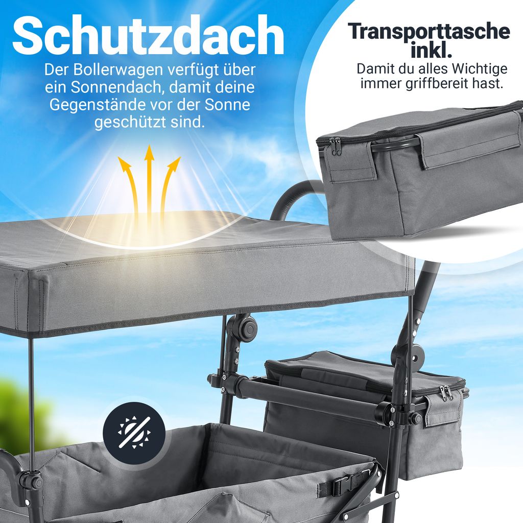 Juskys Bollerwagen mit Dach & Tasche - Wagen | Kaufland.de