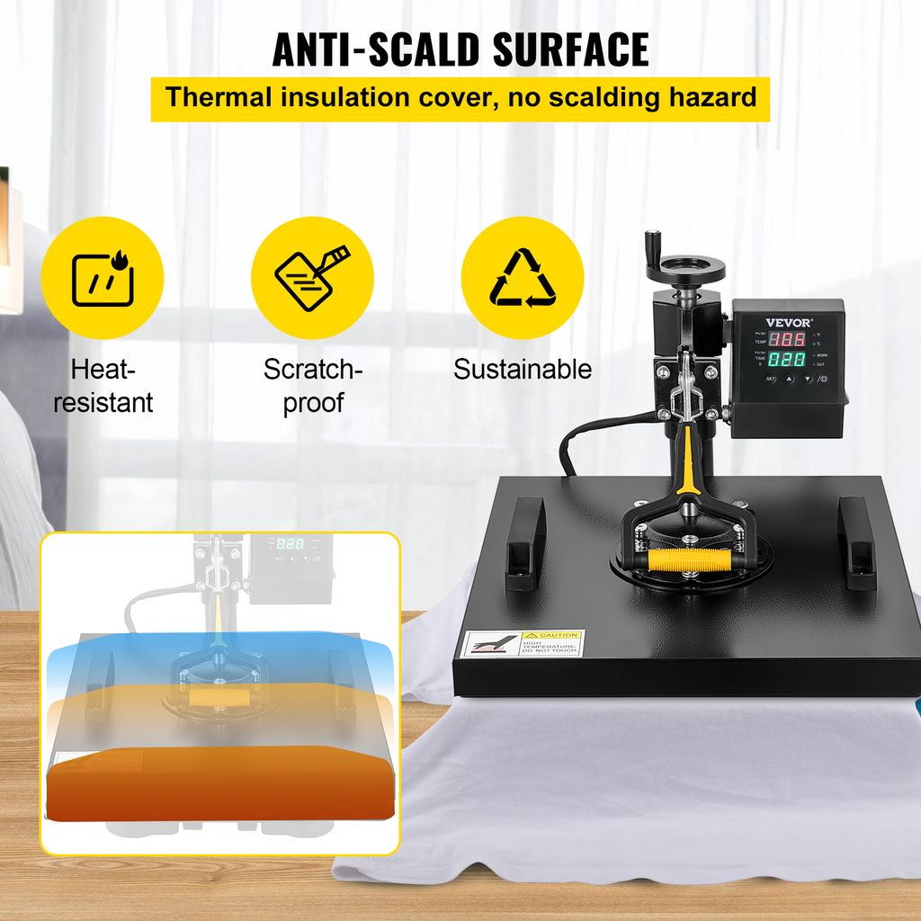 VEVOR transferový lis 38 x 38 cm, tepelný lis | Kaufland.cz