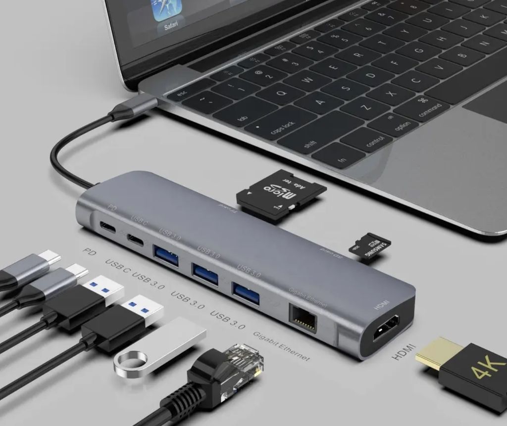 adapter 9 w 1 Type-C hub do 4K HDMI / FT / SD | Kaufland.pl
