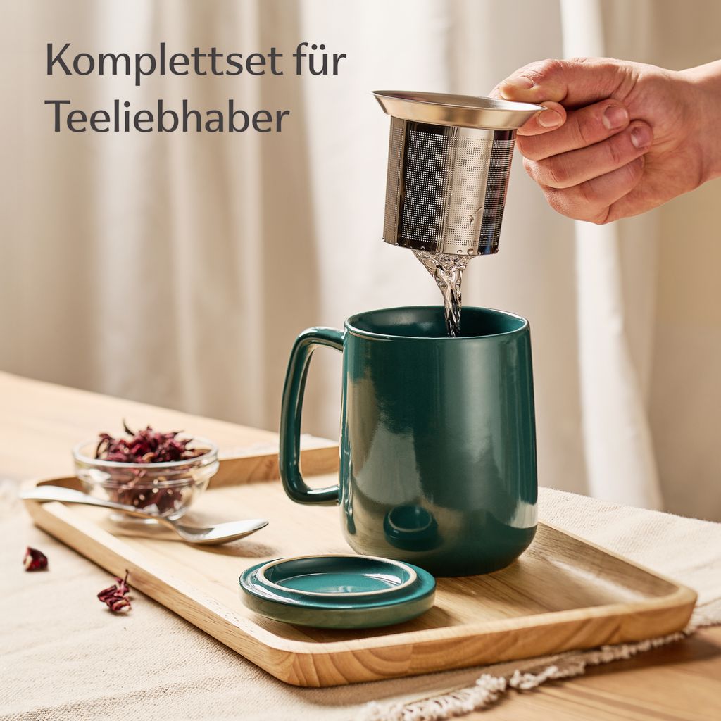 Teetasse mit Sieb und Deckel - Keramik Grün - | Kaufland.de