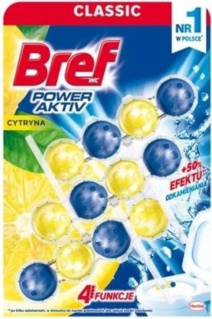 Prostředek čisticí Bref Power Aktiv Lemon, WC závěska, 3x50