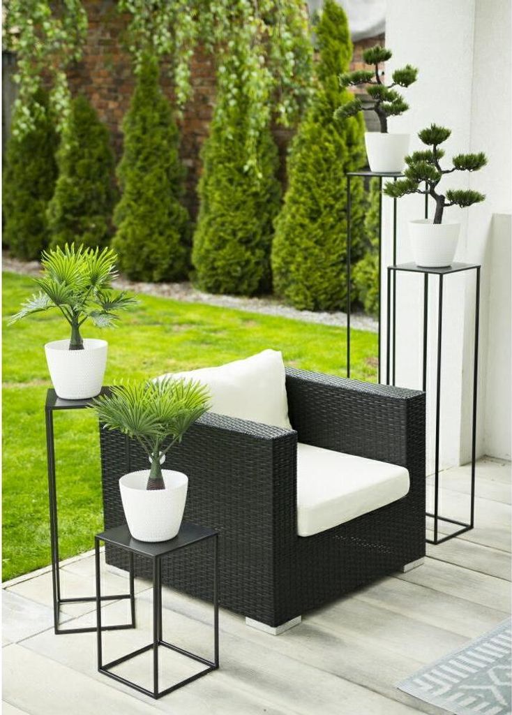 Stilvolle Blumensãule Metall Modern Bild